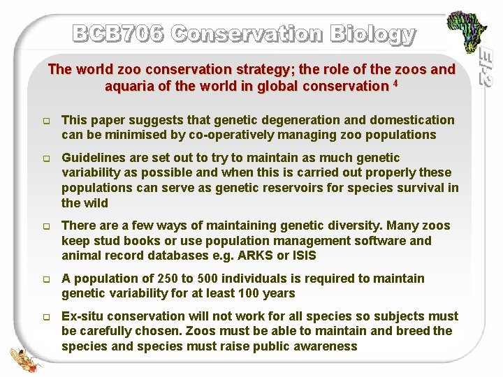 Ex Situ Conservation l l Sam Hopkins Biodiversity