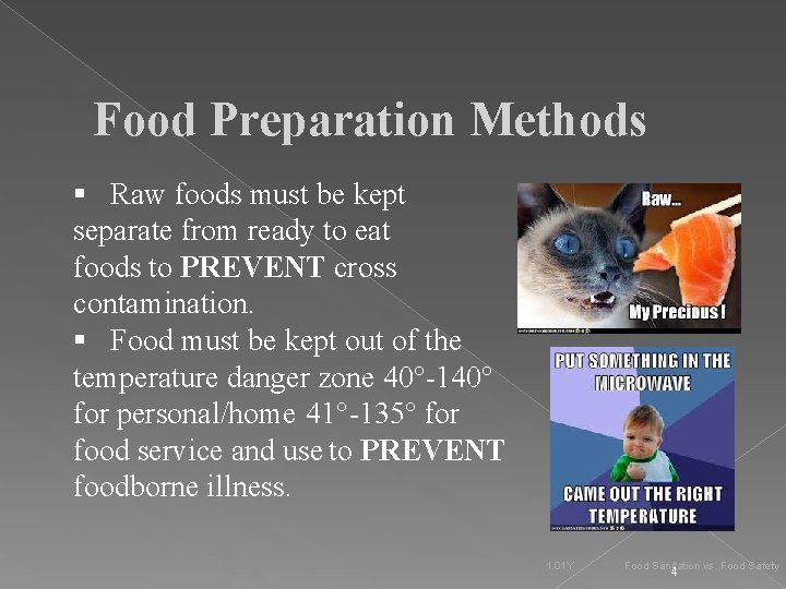 1 01 Y FOOD SAFETY VS FOOD SANITATION