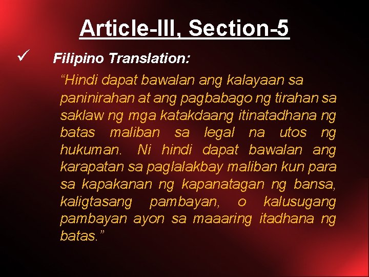 Bill of Rights 1987 Philippine Constitution ArticleIII Section3