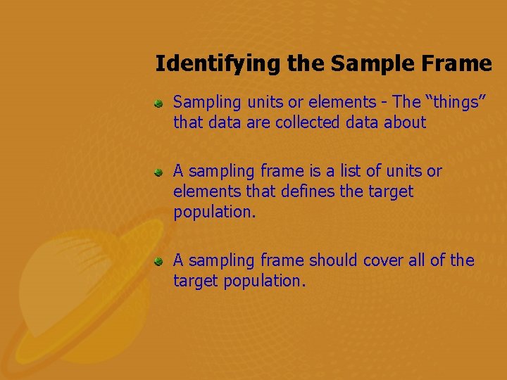 Analysis of complex sampling designs A brief primer