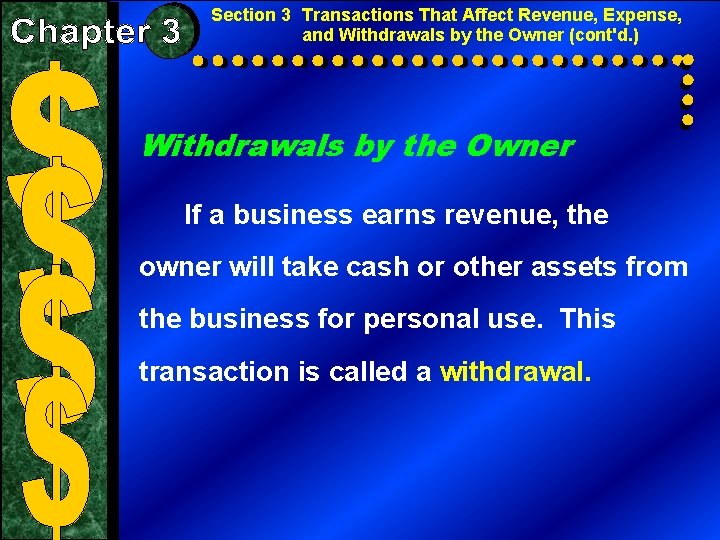 Business Transactions and the Accounting Equation Chapter 3