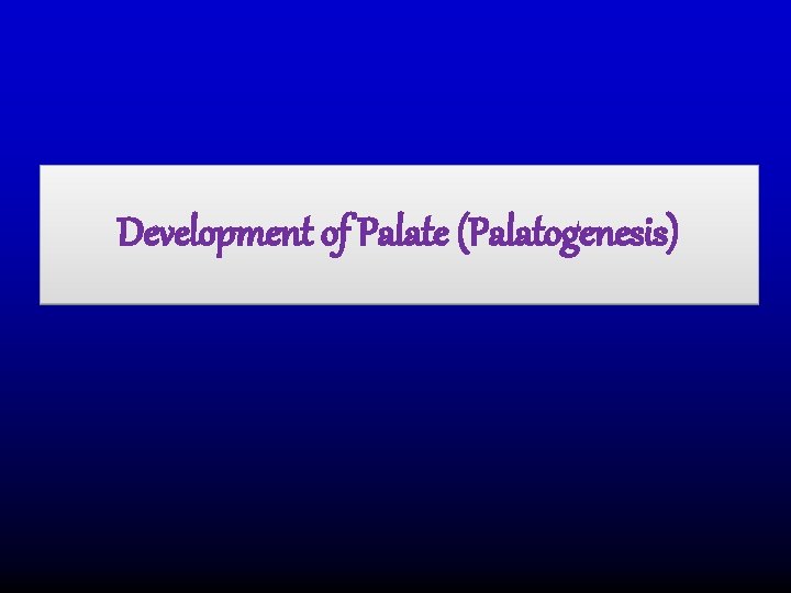 Development of the Face Nose Palate Dr Zeenat