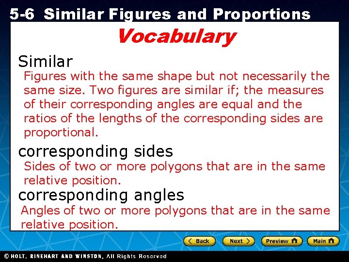 5 6 Similar Figures and Proportions California Standards