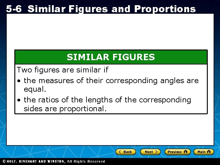 5 6 Similar Figures and Proportions California Standards