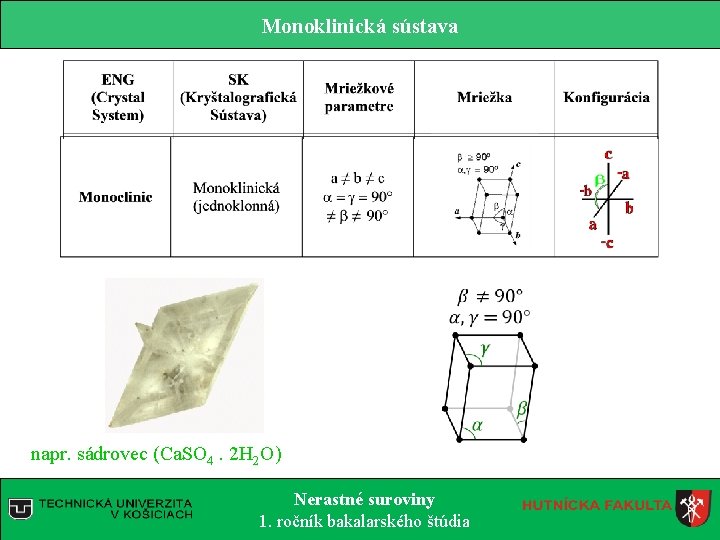 Nerastn suroviny 5 Zklady krytalografie truktra materilov Nerastn