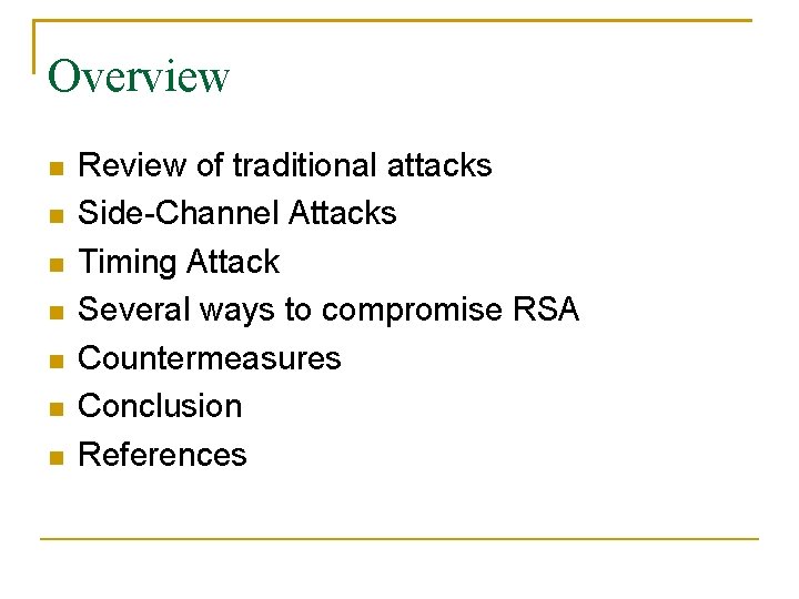 SideChannel Attack timing attack Hiroki Morimoto Overview Review