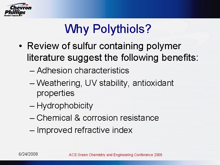 Natural Oil Polythiols By Chad W Brown Chevron