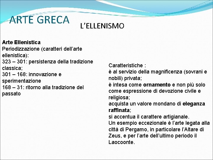 ARTE GRECA LELLENISMO Dopo la guerra del Peloponneso