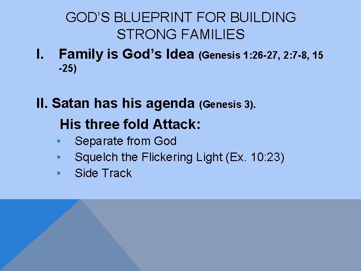 BUILDING CHRISTIAN FAMILIES FOR CHRIST GODS BLUEPRINT FOR