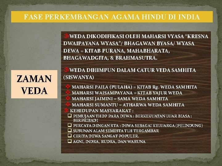 OM SWASTYASTU SEJARAH AGAMA HINDU PERKEMBANGAN AGAMA HINDU
