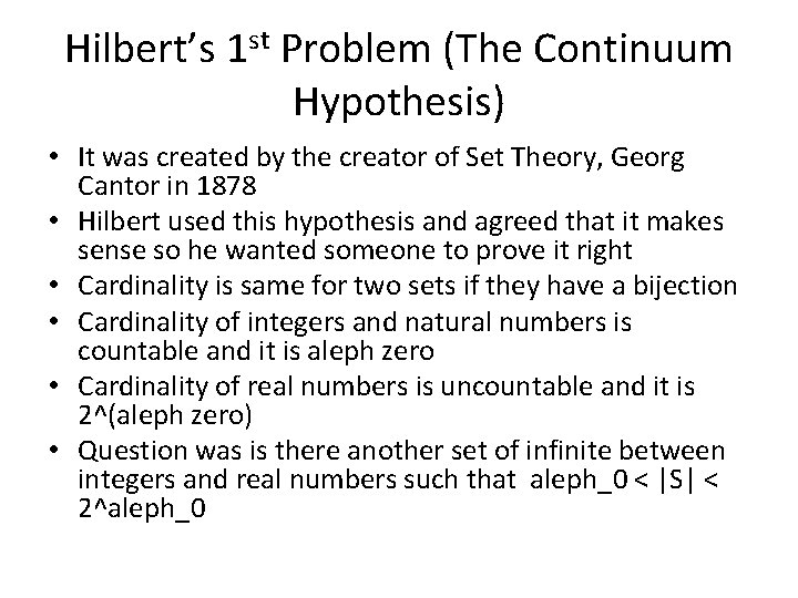 Hilberts Problems By Sharjeel Khan David Hilbert Born