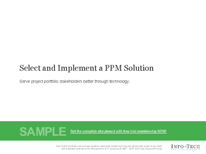 Select and Implement a PPM Solution Serve project