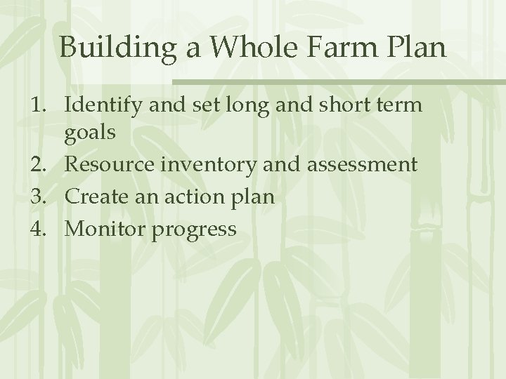Beginning Farm Planning Prepared by L Robert Barber