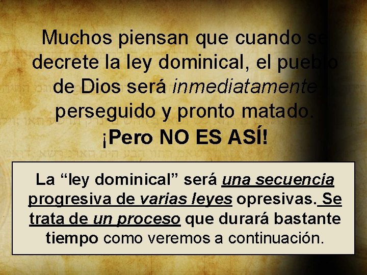 El desarrollo de las leyes dominicales El pequeo