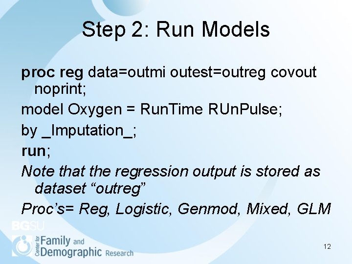Introduction to Multiple Imputation CFDR Workshop Series Spring