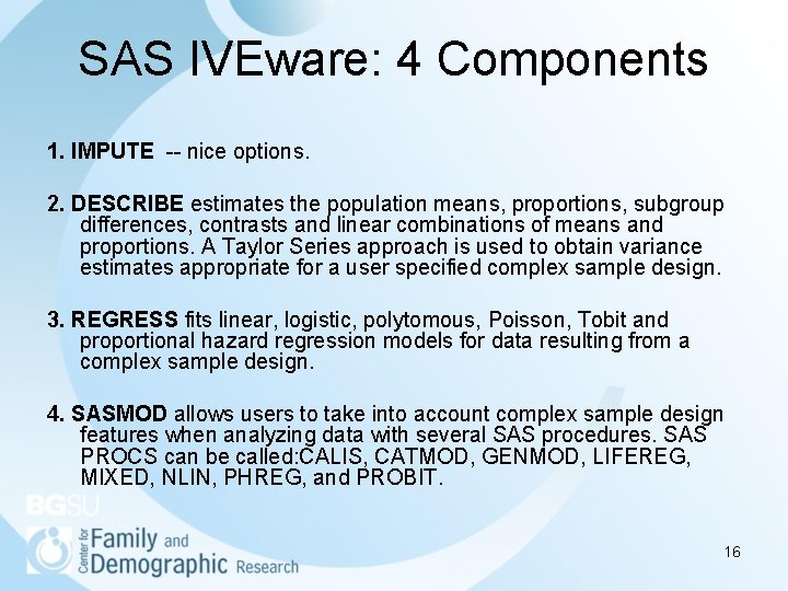 Introduction to Multiple Imputation CFDR Workshop Series Spring