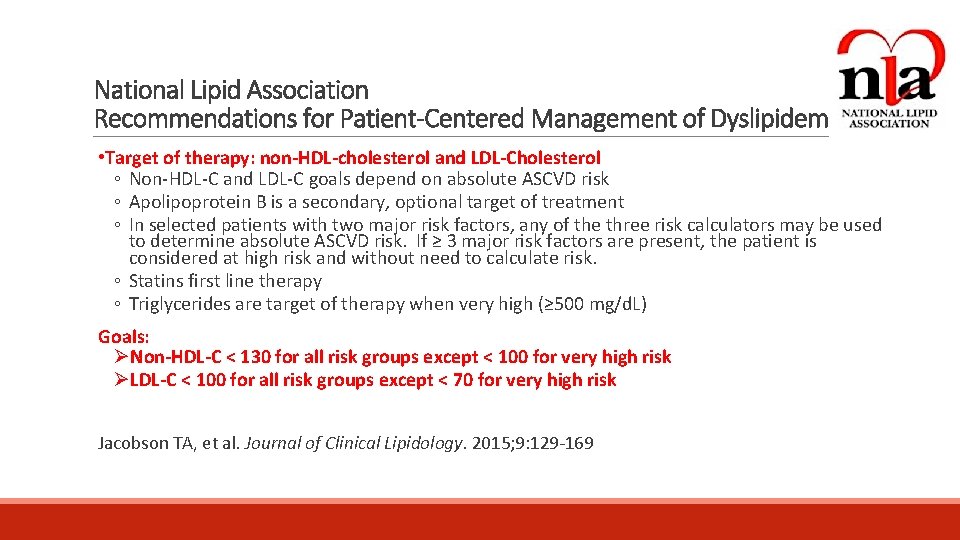 National Lipid Association Recommendations for PatientCentered ...