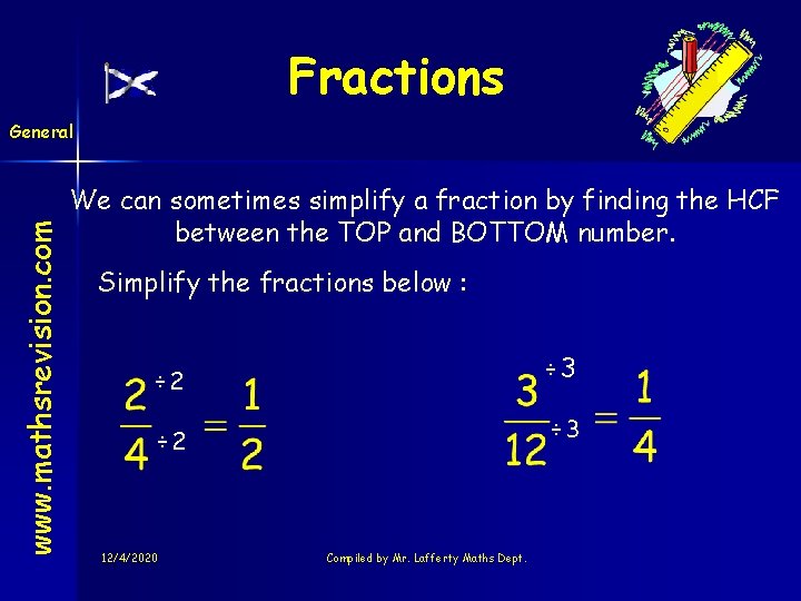 Fraction Percentages www mathsrevision com General Simplifying Fractions