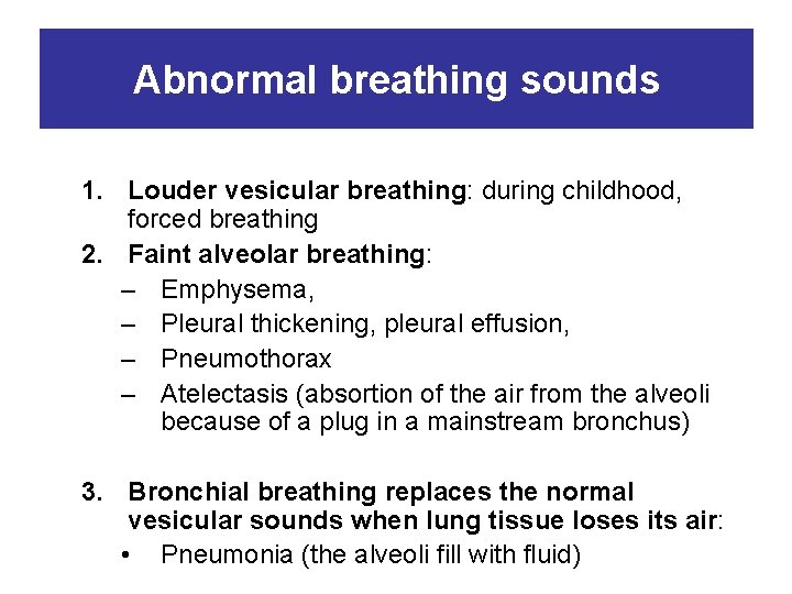Techniques of examination of the thorax and lungs