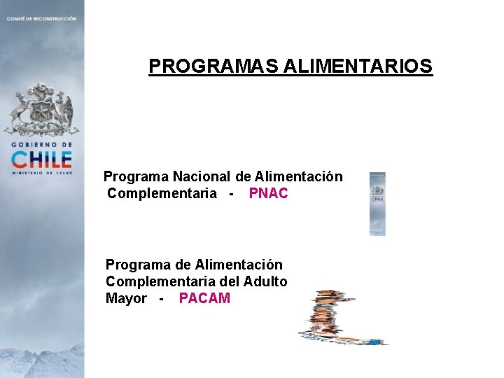 ACTUALIZACION PROGRAMAS ALIMENTARIOS PNAC PACAM PROGRAMAS ALIMENTARIOS Programa