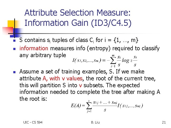 Chapter 4 Classification and Scoring UIC CS 594