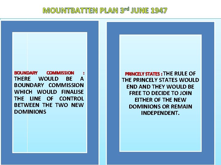 MOUNTBATTEN PLAN 3 rd JUNE 1947 Lord Louis