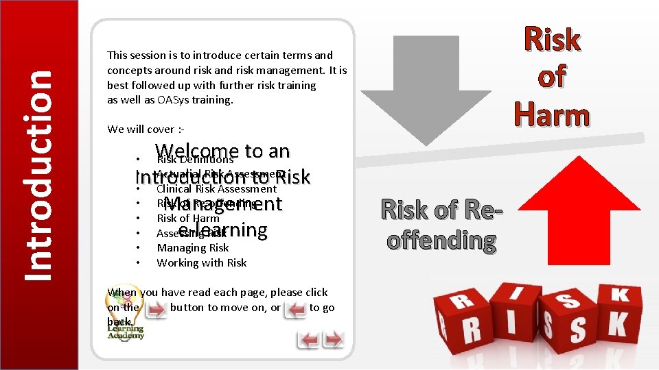 Introduction Risk This session is to introduce certain