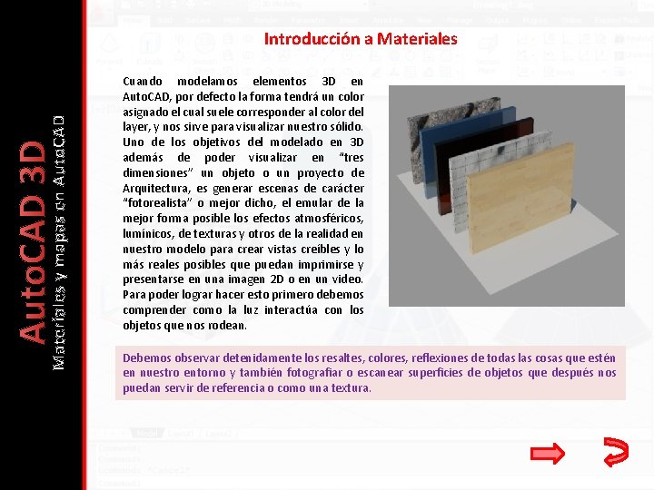 Haz Click en la flecha para iniciar Materiales