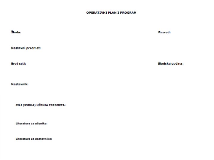 Kurikularni pristup u izradi nastavnog programa predmeta CILJ