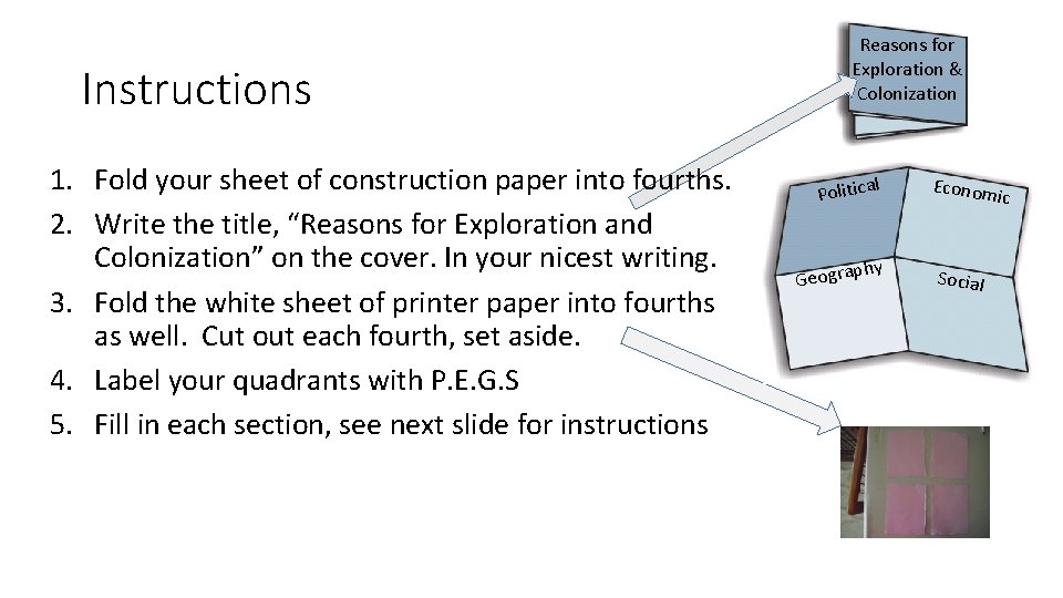 Reasons for Exploration and Colonization Review Foldable Needed