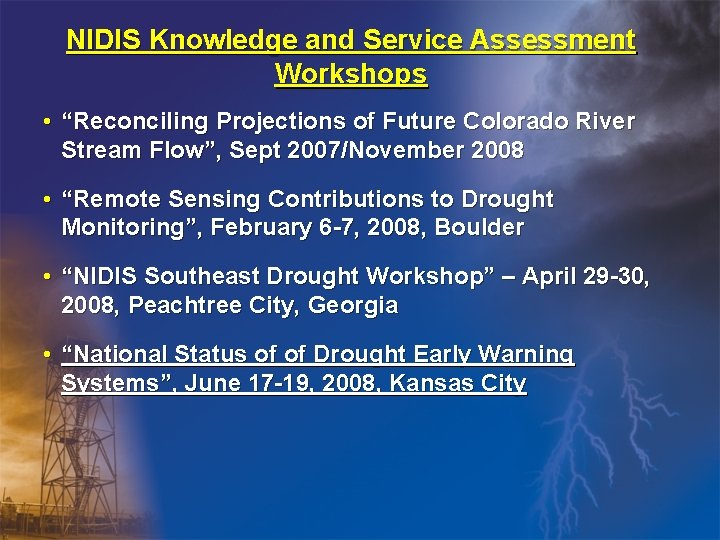 The National Integrated Drought Information System NIDIS What