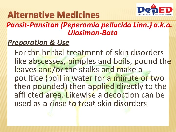 10 HERBAL MEDICINES APPROVED BY DOH AND THEIR