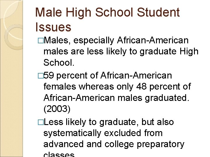 Issues Minority Male Students Face in College Candi
