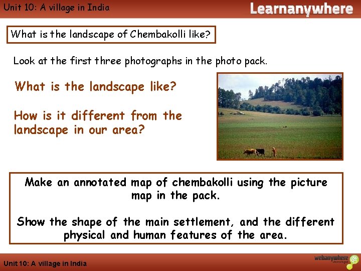 Unit 10 A village in India Geography Unit
