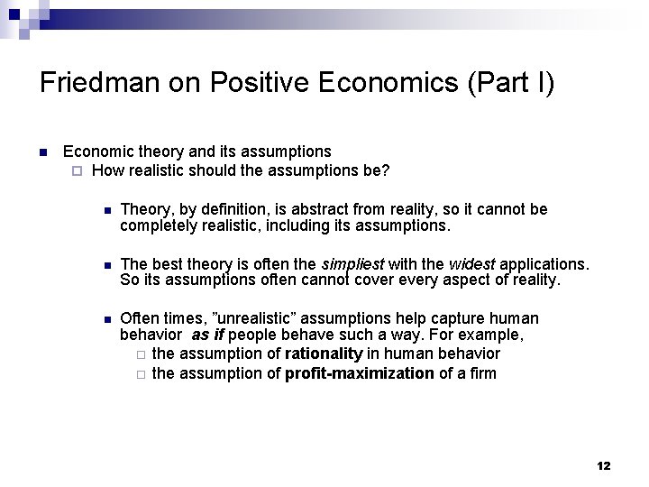 The Global Firm Lecture 3 Methodology in Positive