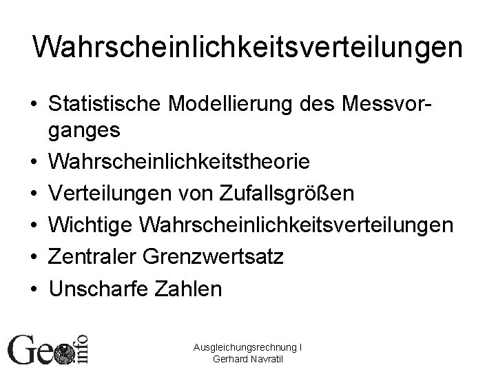 Wahrscheinlichkeitsverteilungen Statistische Modellierung des ...