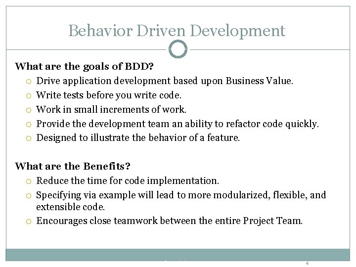 Specification by Example BEHAVIOR DRIVEN TEST DEVELOPMENT How