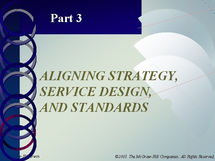 Part 3 ALIGNING STRATEGY SERVICE DESIGN AND STANDARDS