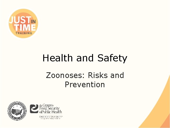 Health and Safety Zoonoses Risks and Prevention Zoonotic