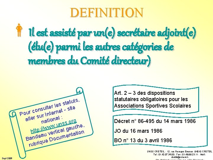 LE SECRETAIRE DAS RLE DESCRIPTIF de la FONCTION