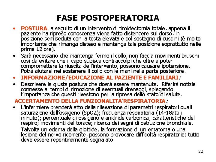 Assistenza pre e postoperatoria al paziente sottoposto ad