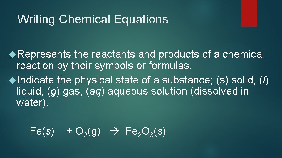 Aim How to write chemical equations DO NOW
