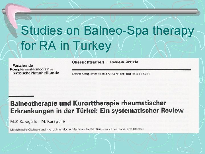 BalneoSpa Therapy in The Management of Rheumatoid Arthritis