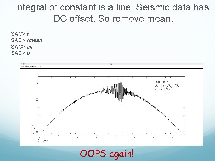 Seismic Analysis Code SAC Filtering and Spectral Analysis