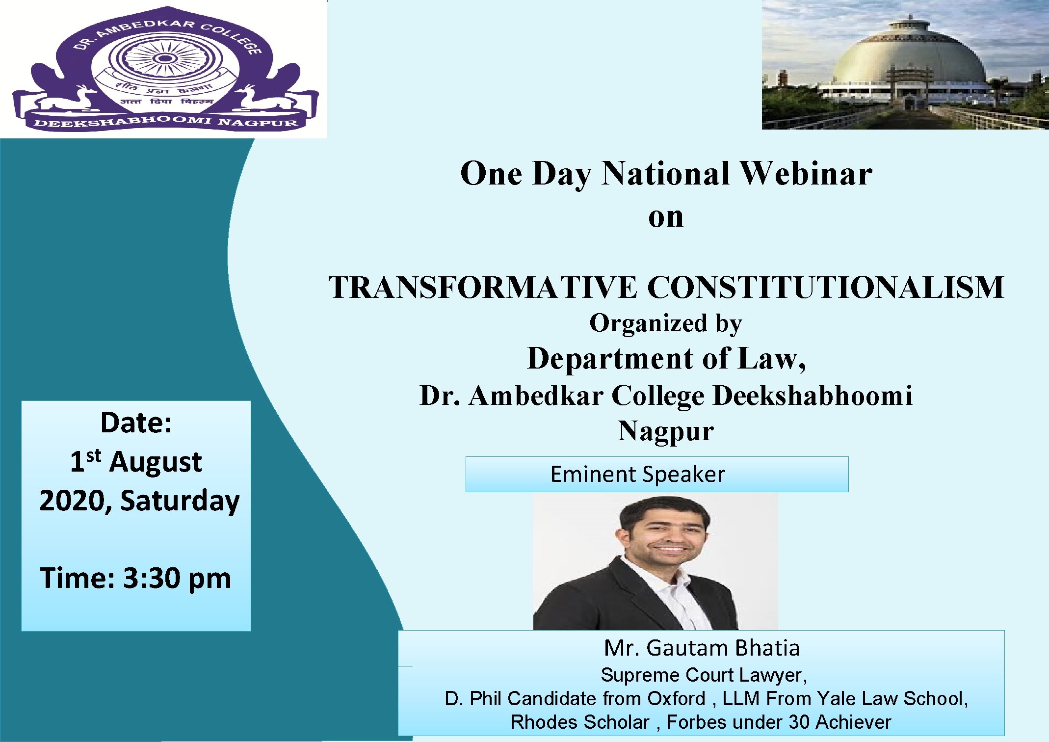 One Day National Webinar on TRANSFORMATIVE CONSTITUTIONALISM Organized