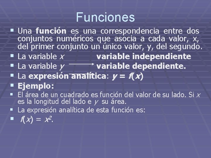 Funciones y grficas 3 de ESO Funciones Una