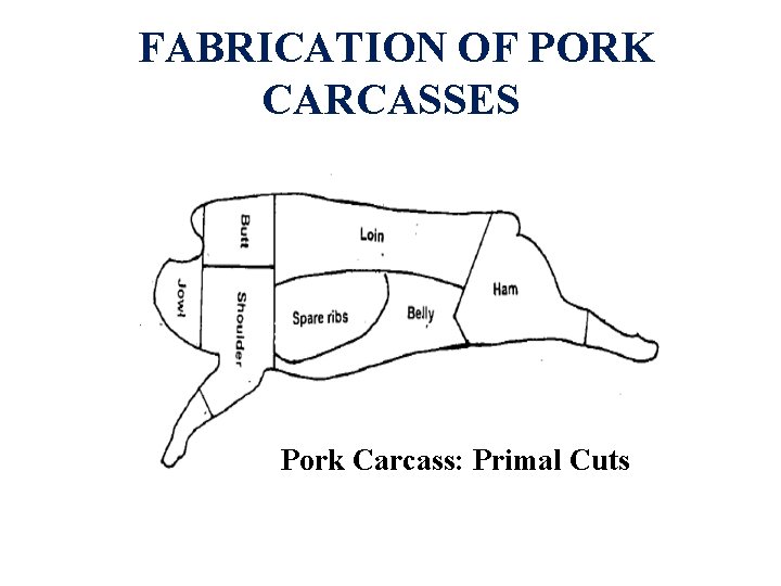 EVALUATION GRADING AND FABRICATION OF DRESSED CARCASSES INCLUDING
