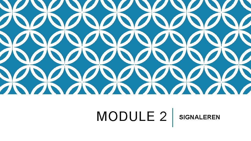 MODULE 2 SIGNALEREN SOORTEN SIGNALEN Verbale signalen Non
