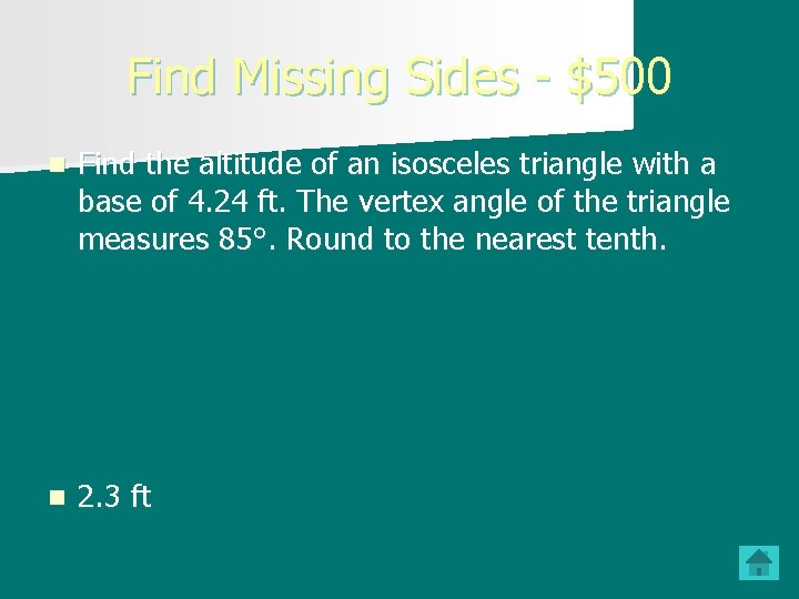 Geometry Unit 3 Jeopardy Find Missing Angles Find