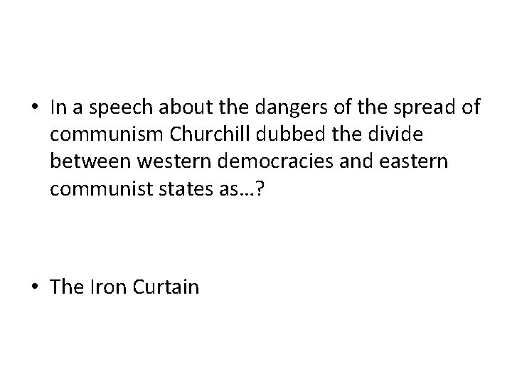 Cold War Quiz Review Game The Cold War